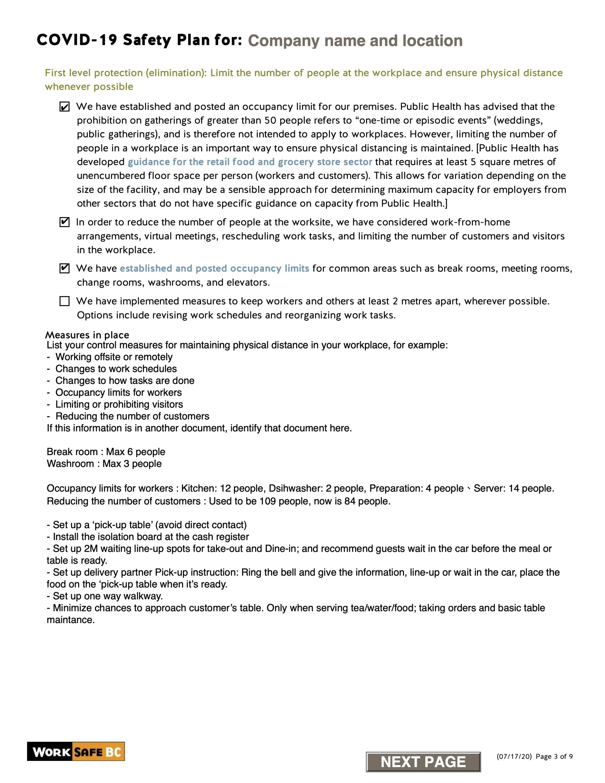 COVID-19 Safety Plan - MYST