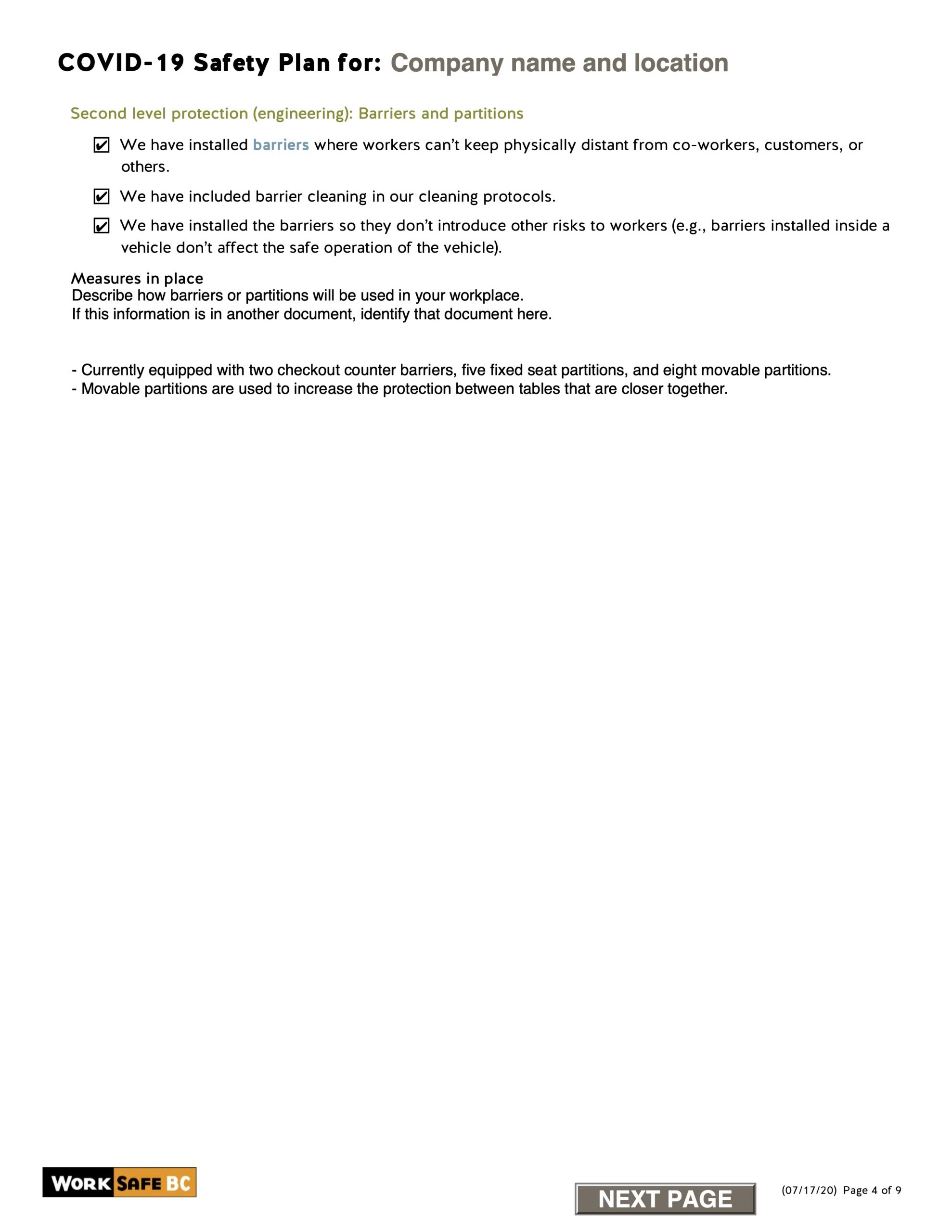 COVID-19 Safety Plan - MYST